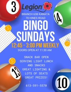 Sunday Bingo | KANATA LEGION BRANCH 638